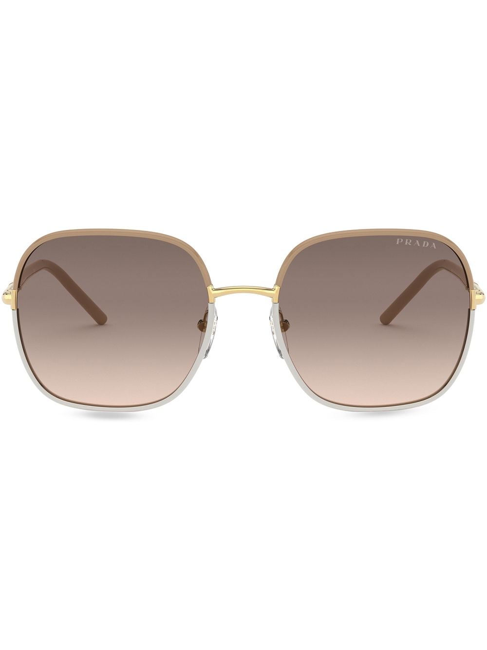 Prada Square-Frame Sunglasses - Neutrals | Editorialist display picture 3