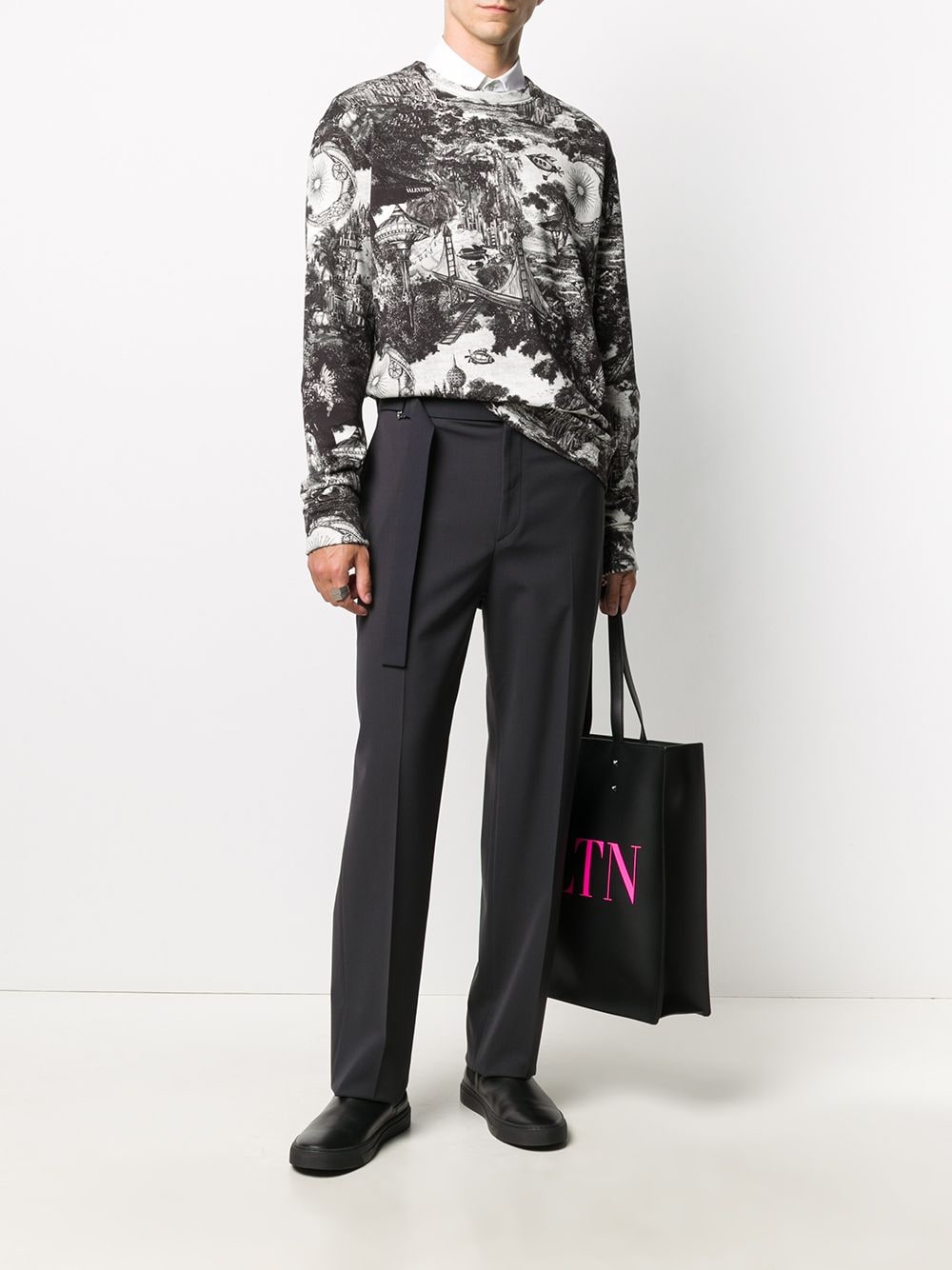 VALENTINO Belted Tailored Cut Trousers