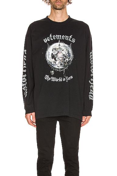 Vetements X The World Motorhead Longsleeve In Abstract In Black