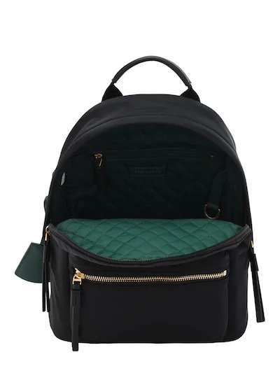 small black designer backpack