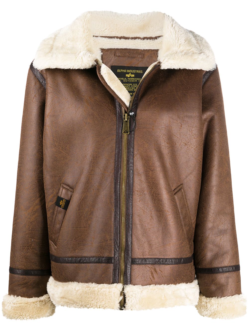 ALPHA INDUSTRIES Faux Shearling Aviator Jacket