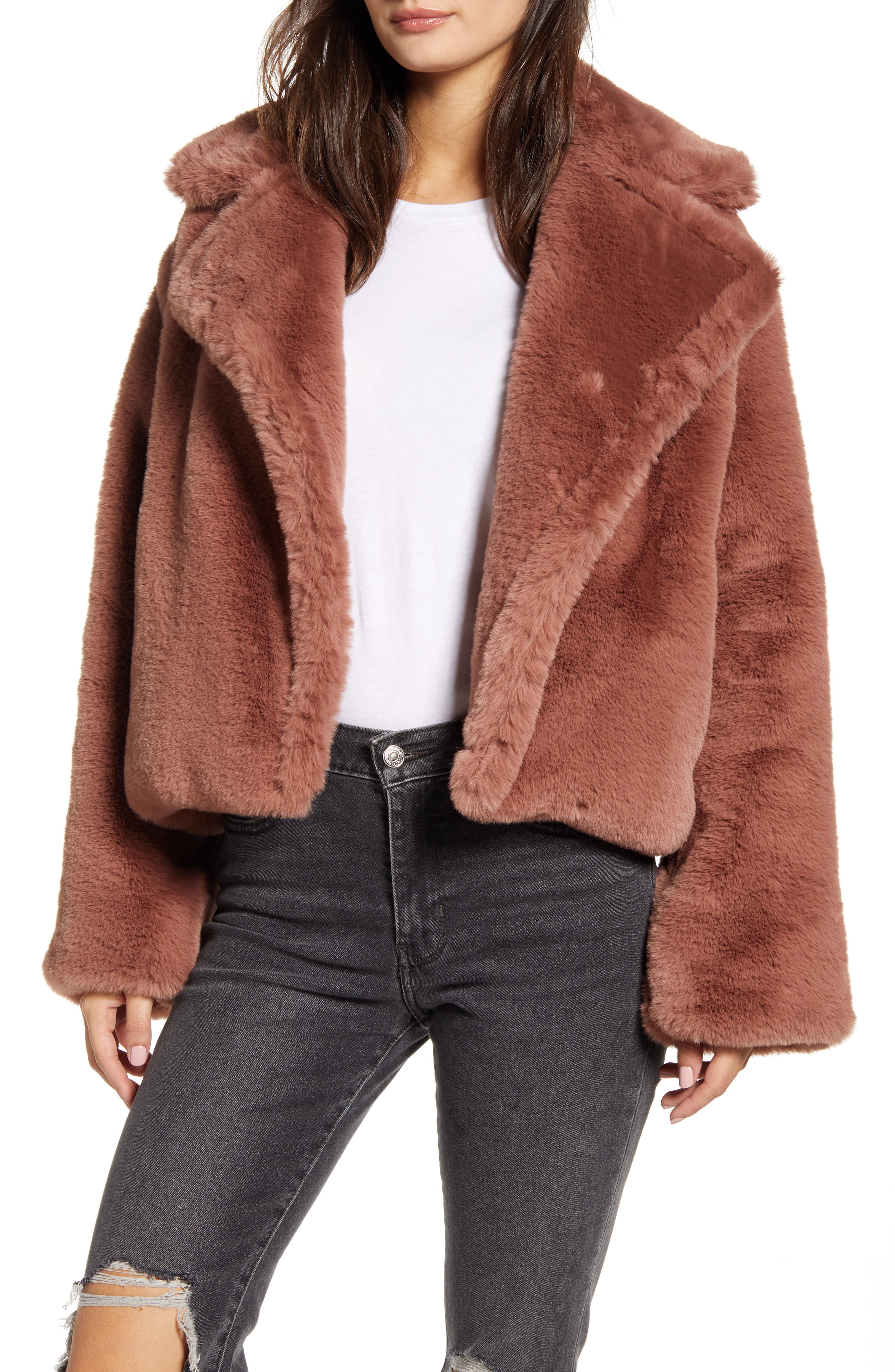 big faux fur jacket