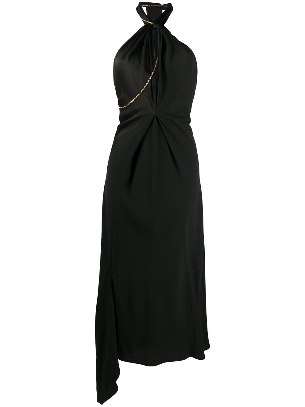 Victoria Beckham Halterneck Chain Trim Dress In Black - 66% Off |  Editorialist