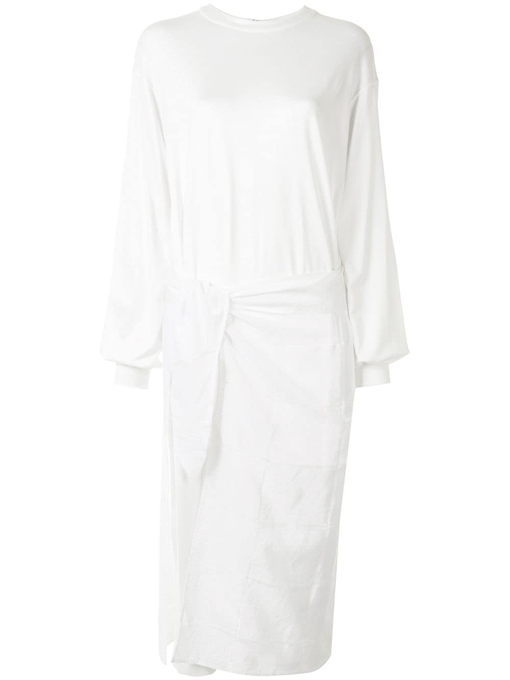 Y’S Y's Front Tie Long-Sleeved Midi Dress