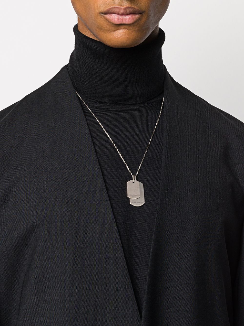 Maison Margiela Dog Tag Necklace - Silver | Editorialist