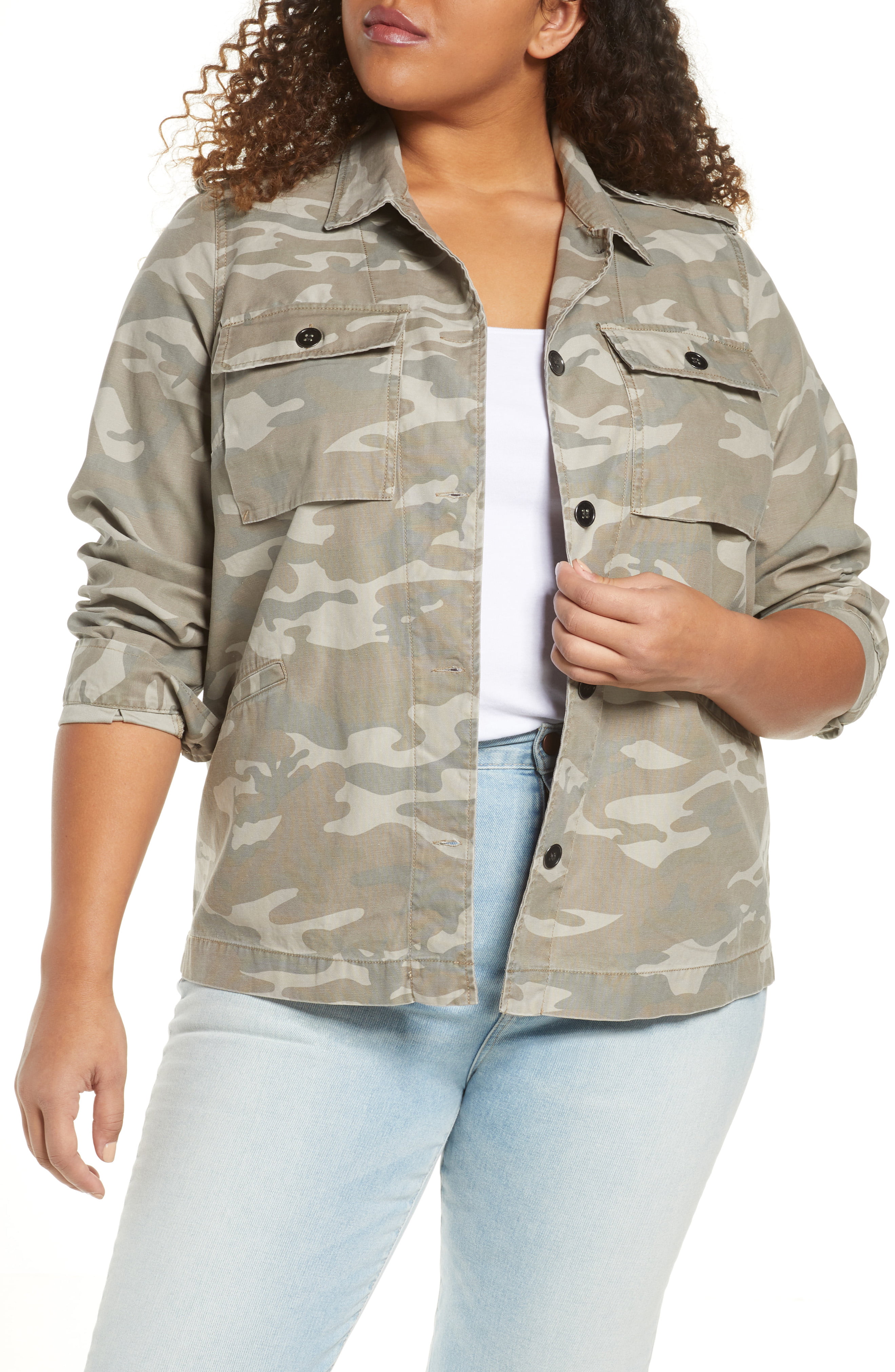 camo plus size jacket