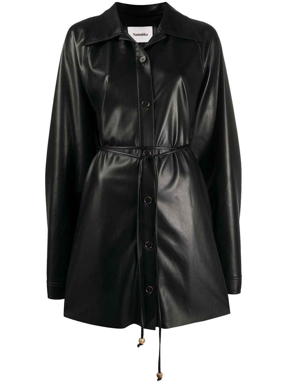 nanushka black leather dress Nanushka Women's Ernie Vegan Leather Dress - Black