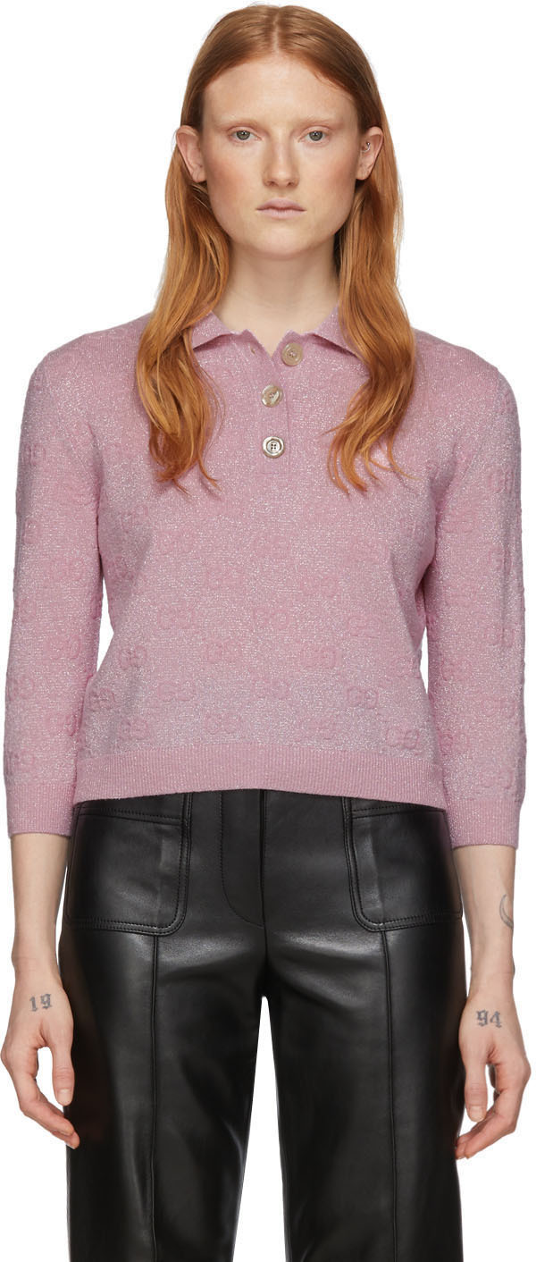 Gucci Pink Lurex GG Polo - Editorialist