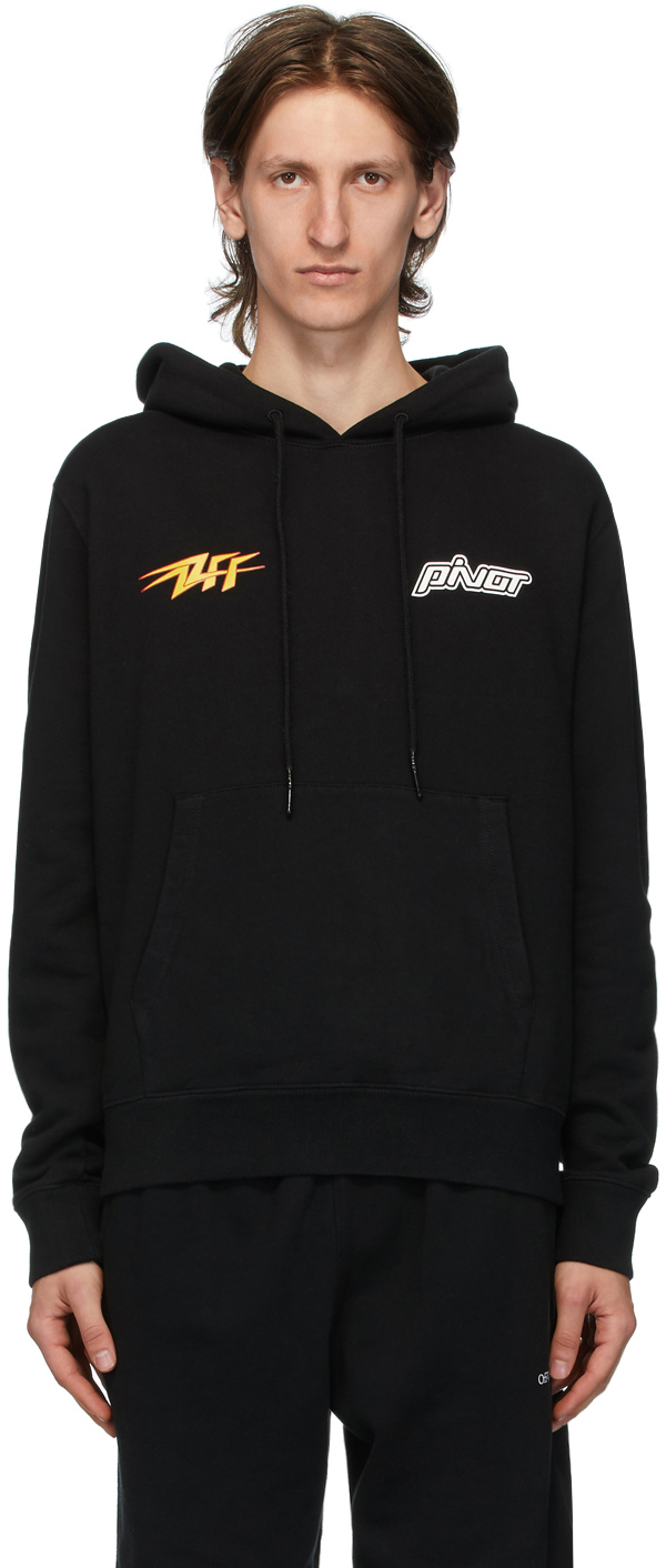 Black diagonal arrows logo hoodie Clearance