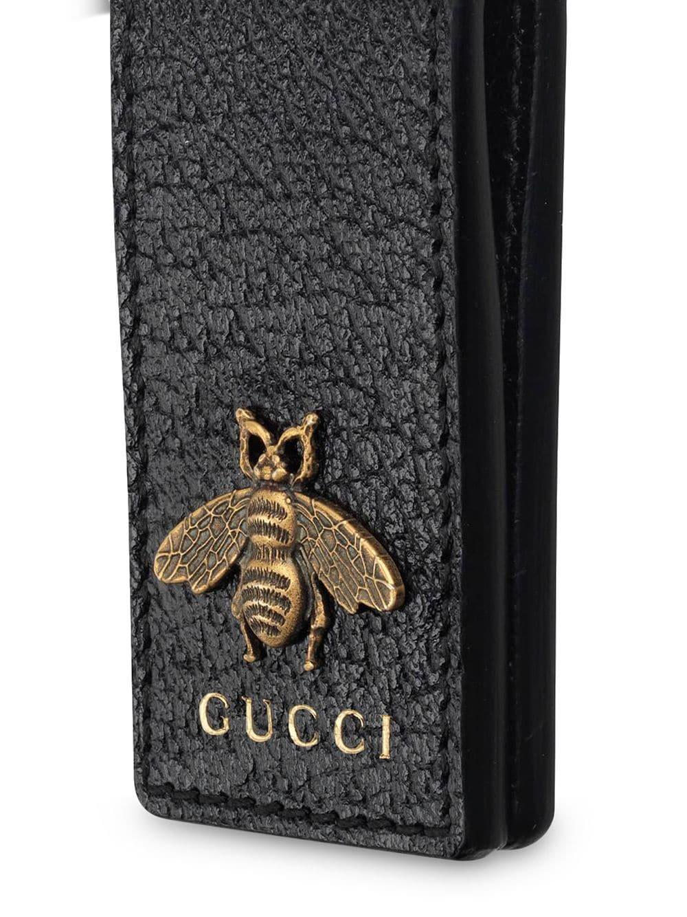 Gucci Bee Motif Money Clip Wallet - Black | Editorialist