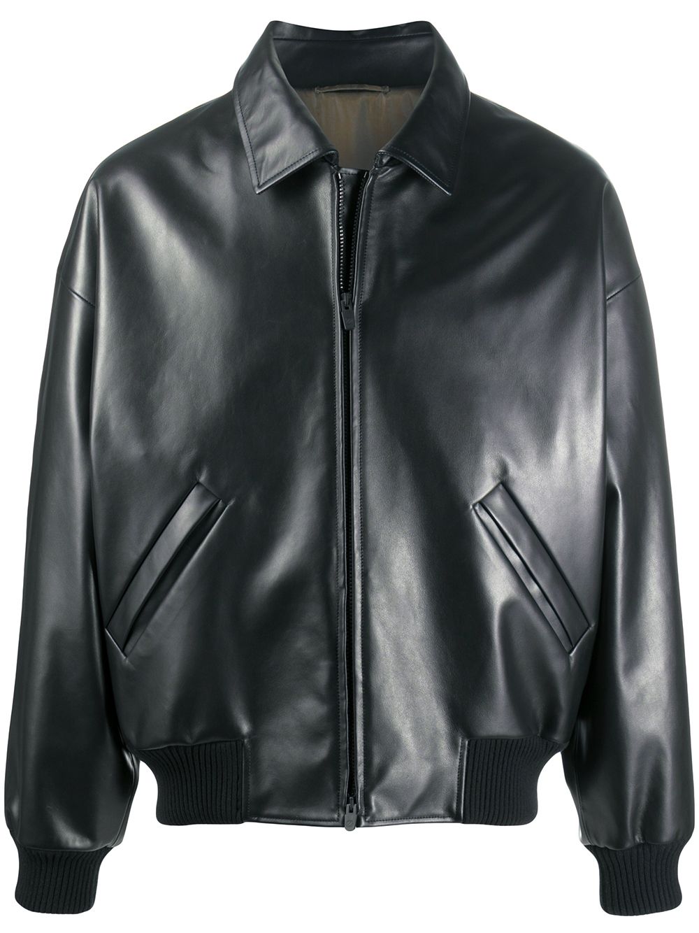 Ermenegildo Zegna Fearofgodzegna Embossed Logo Leather Bomber