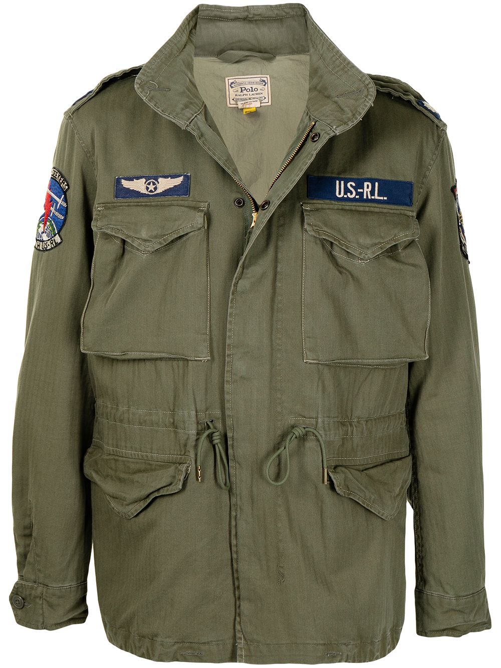Polo Ralph Lauren Herringbone Field Jacket In Green - 69% Off