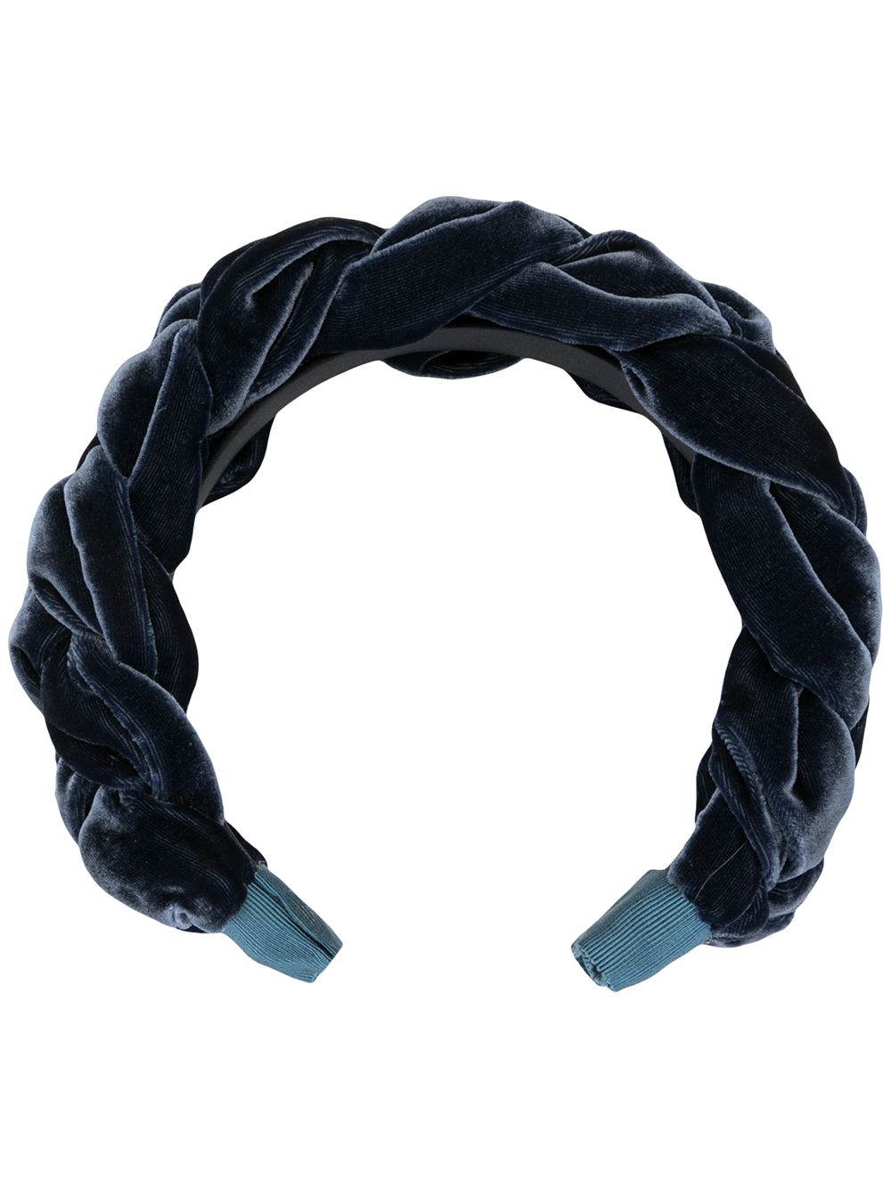 Jennifer Behr Lorelei Braided Velvet Headband Jennifer Behr VELVET LORELEI HEADBAND - EMERALD | Garmentory main image 3