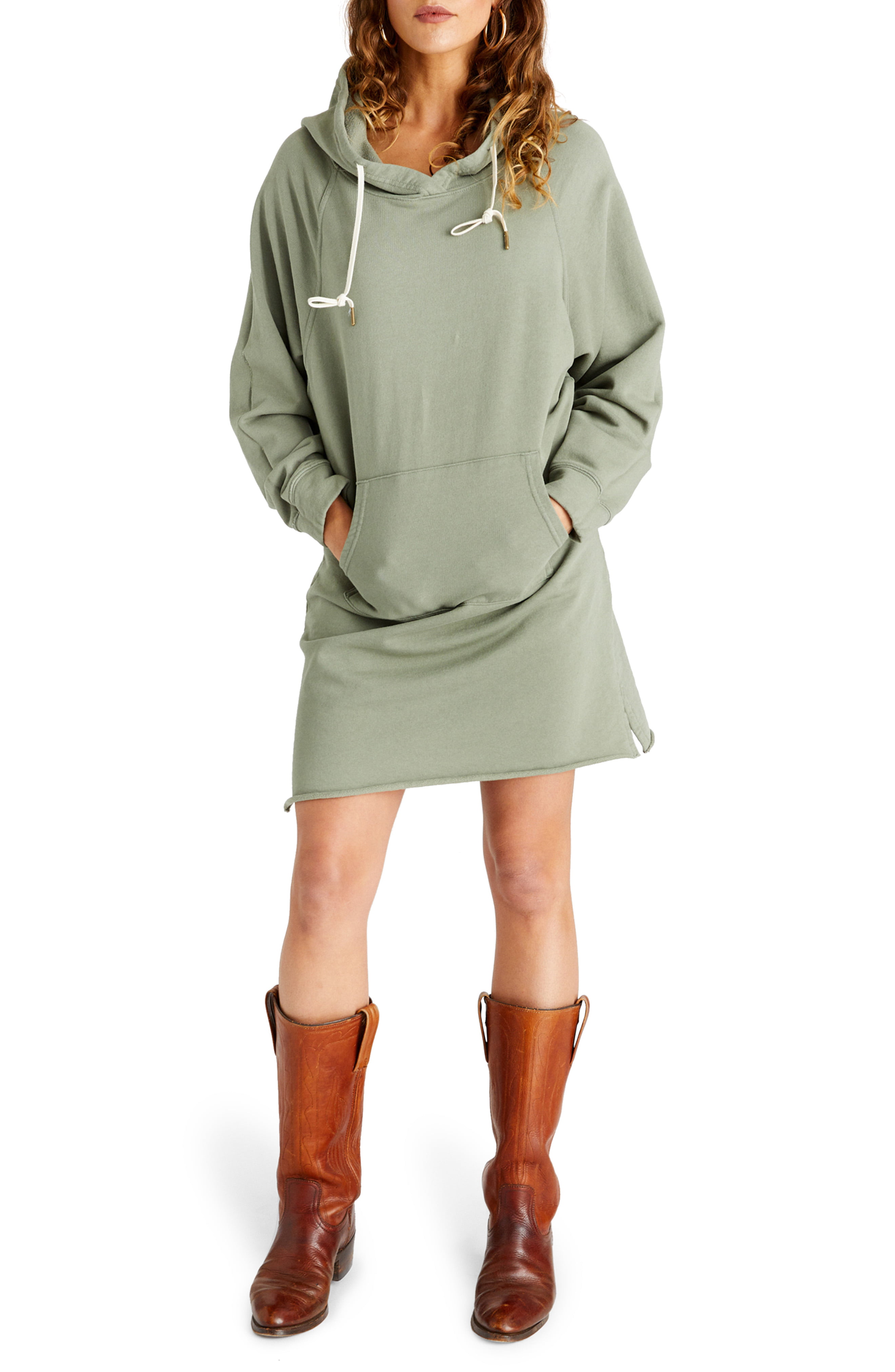 Atica Etica Layla Long Sleeve Cotton Hoodie Dress - Surplus | Editorialist
