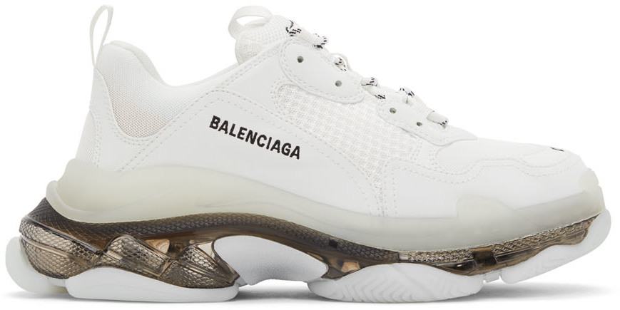 balenciaga triple s white clear sole