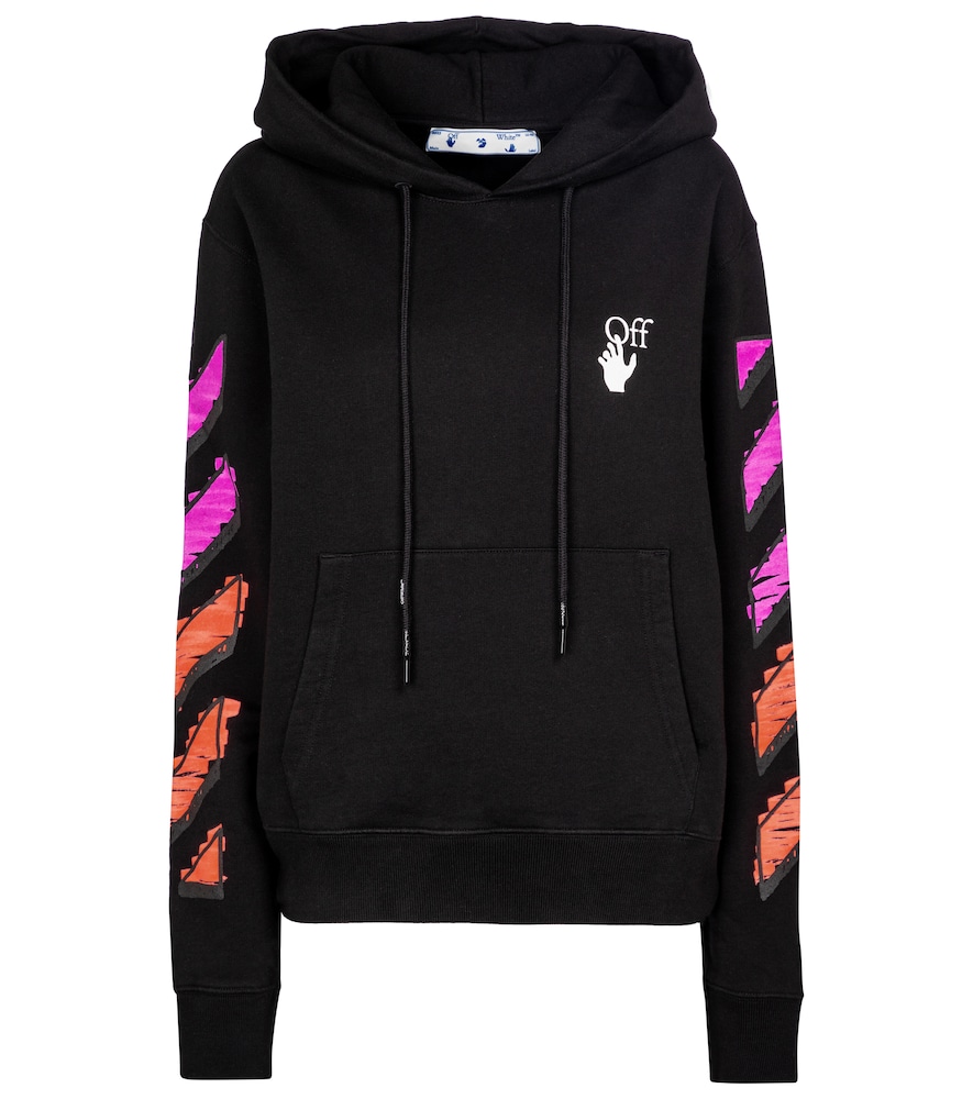 Off-White Marker Arrows Cotton Jersey Hoodie In Black - 40% Off