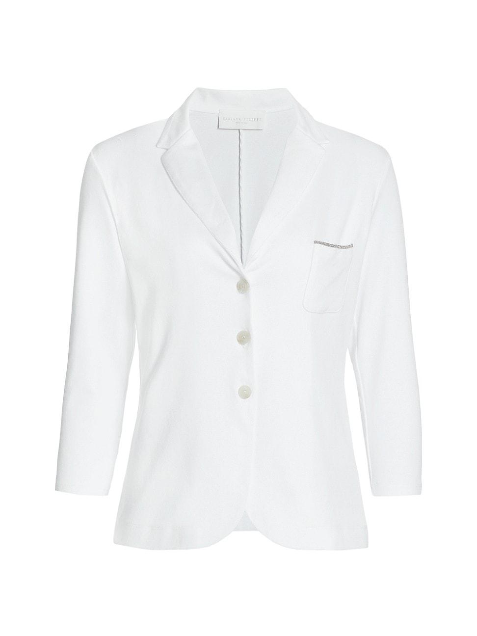 Women's white jersey blazer Clearance