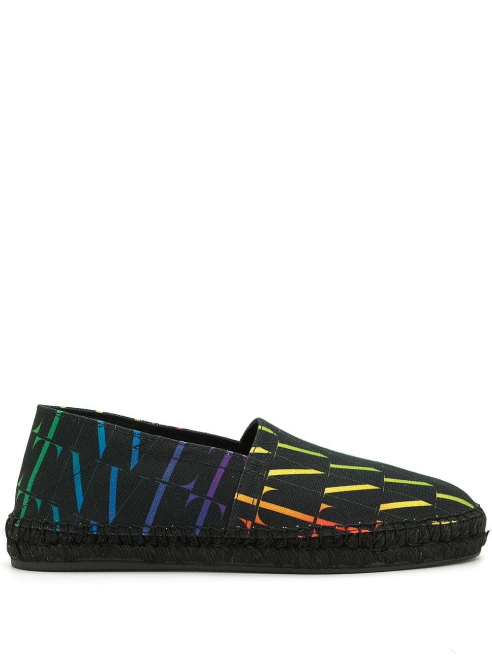 Buy Valentino Garavani Vltn Logo-print Espadrilles - Black  display picture 1