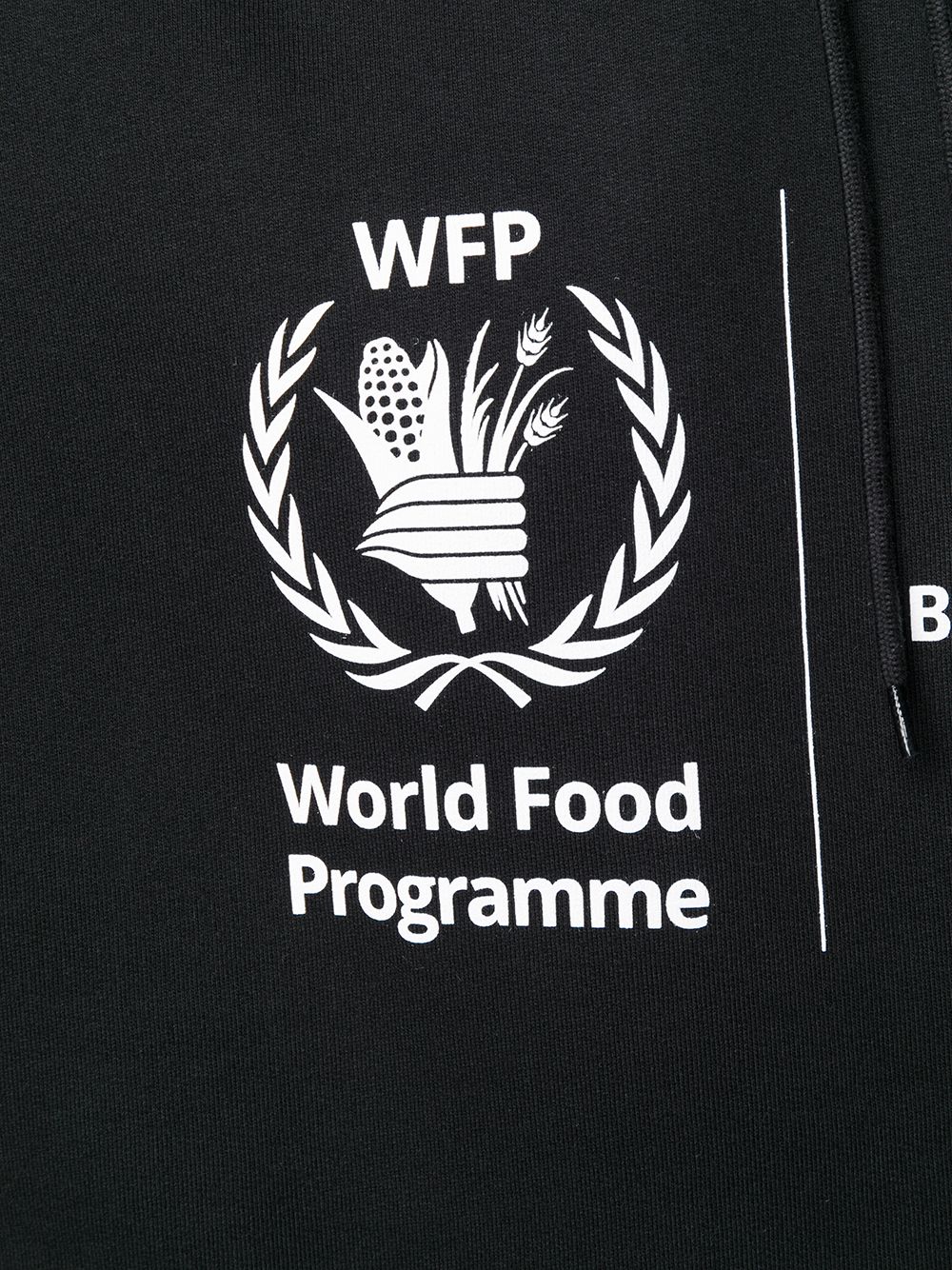 Balenciaga World Food Prograe Print Hoodie - Black | Editorialist