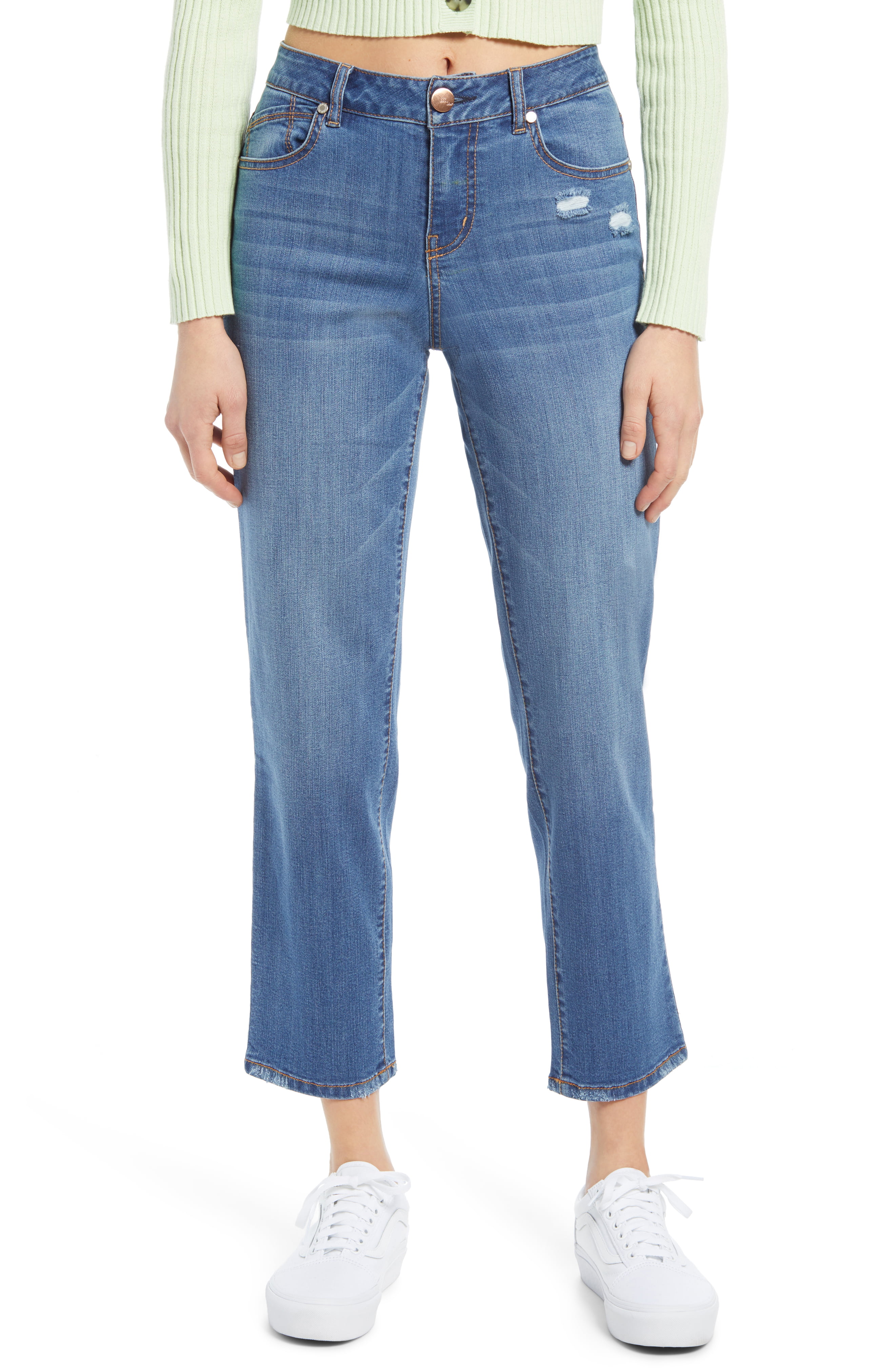 Women's Distressed Straight Leg Jeans 