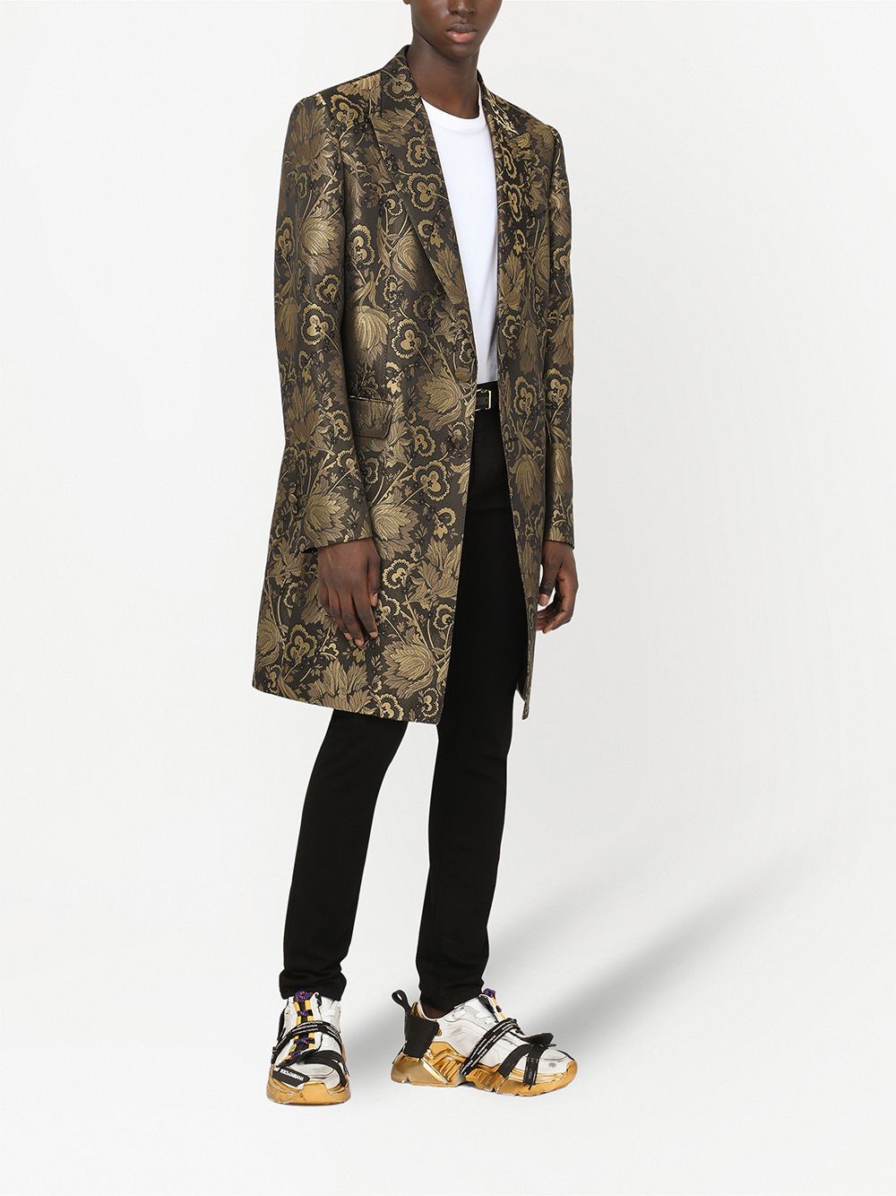 DOLCE & GABBANA Dolce & Gabbana Floral-Jacquard Lamé Coat