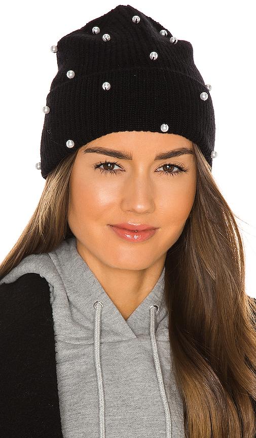 Autumn Cashmere Rib Pearl Beanie In Black - 69% Off  display picture 1