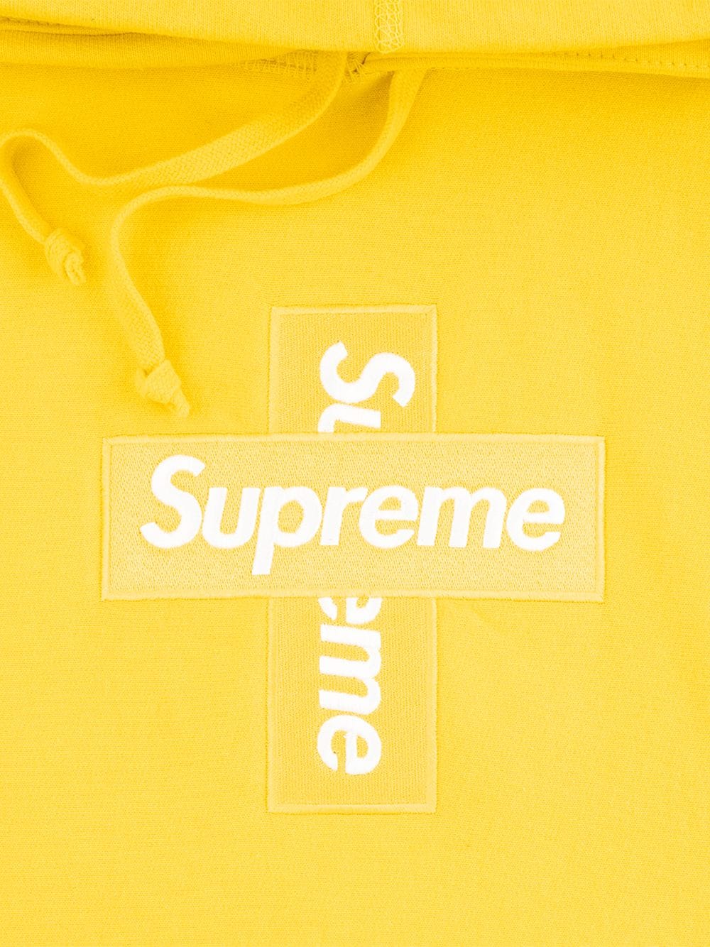 Supreme Cross Box Logo-Print Hoodie - Yellow | Editorialist