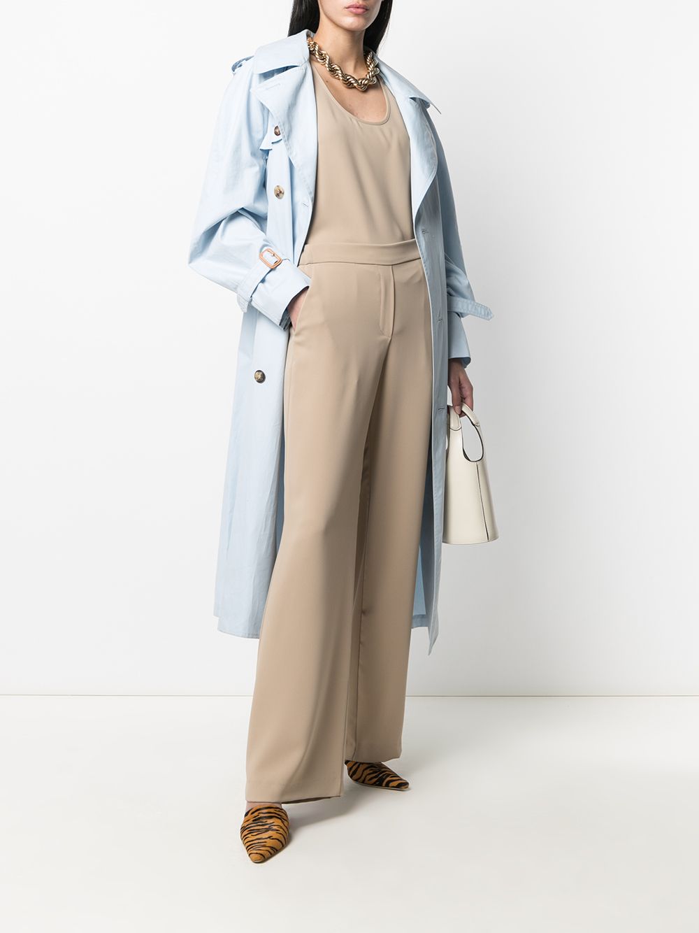 P.A.R.O.S.H Elasticated-Waist Straight-Leg Trousers