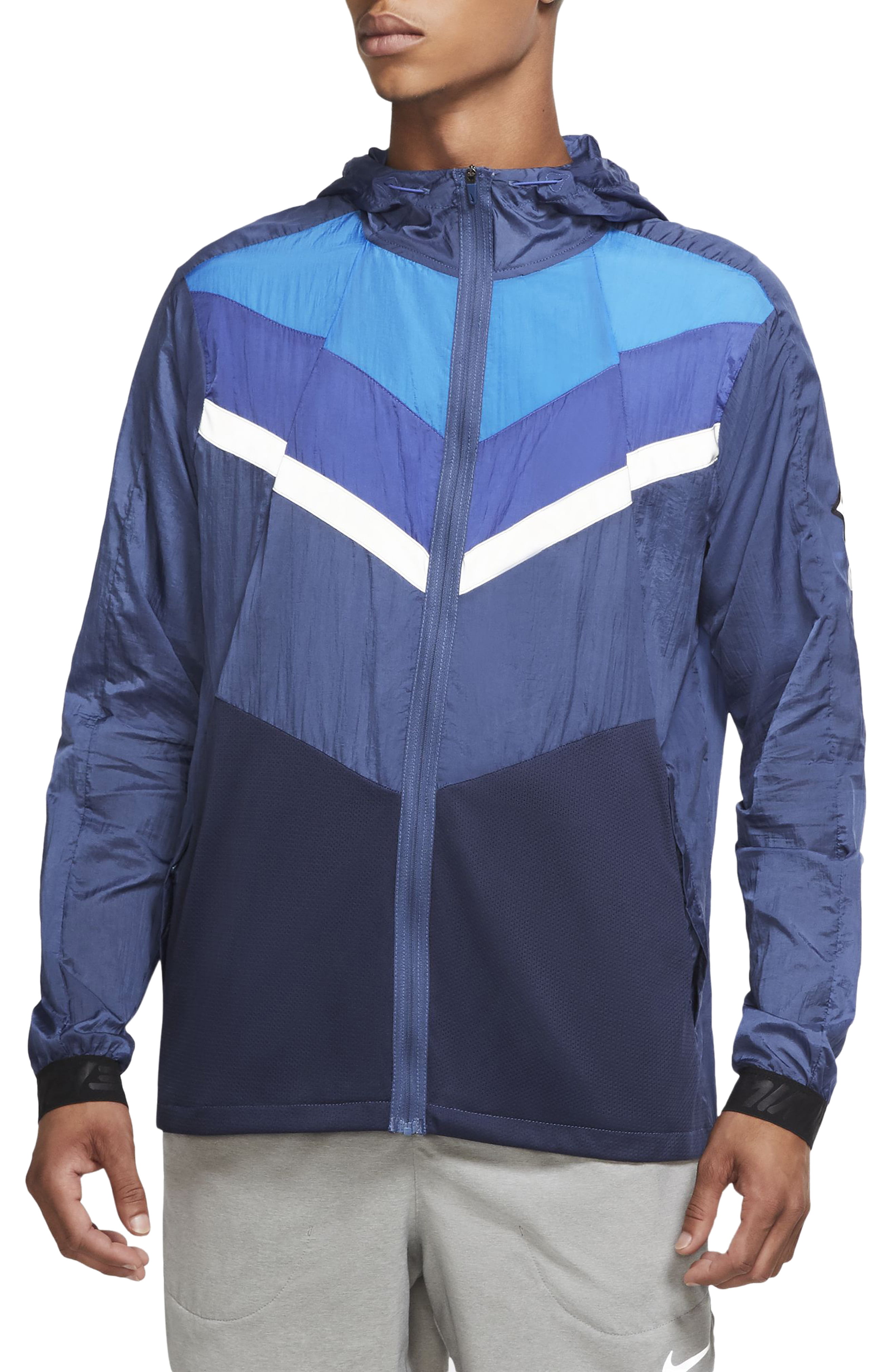 navy running jacket