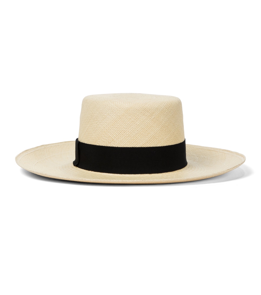 Women's Halogen Straw Boater Hat - Ivory - Editorialist