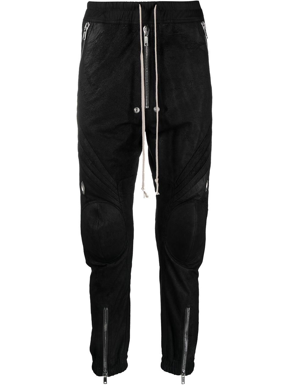 elasticated leather trousers