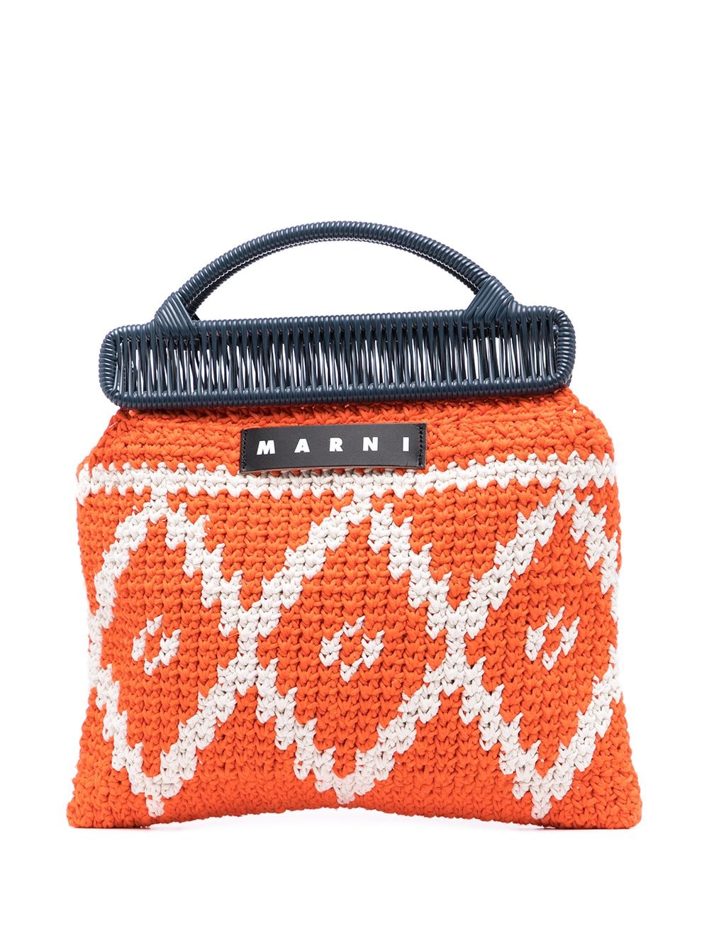 Marni Frame Lozenge-Motif Crochet Bag - Orange | Editorialist