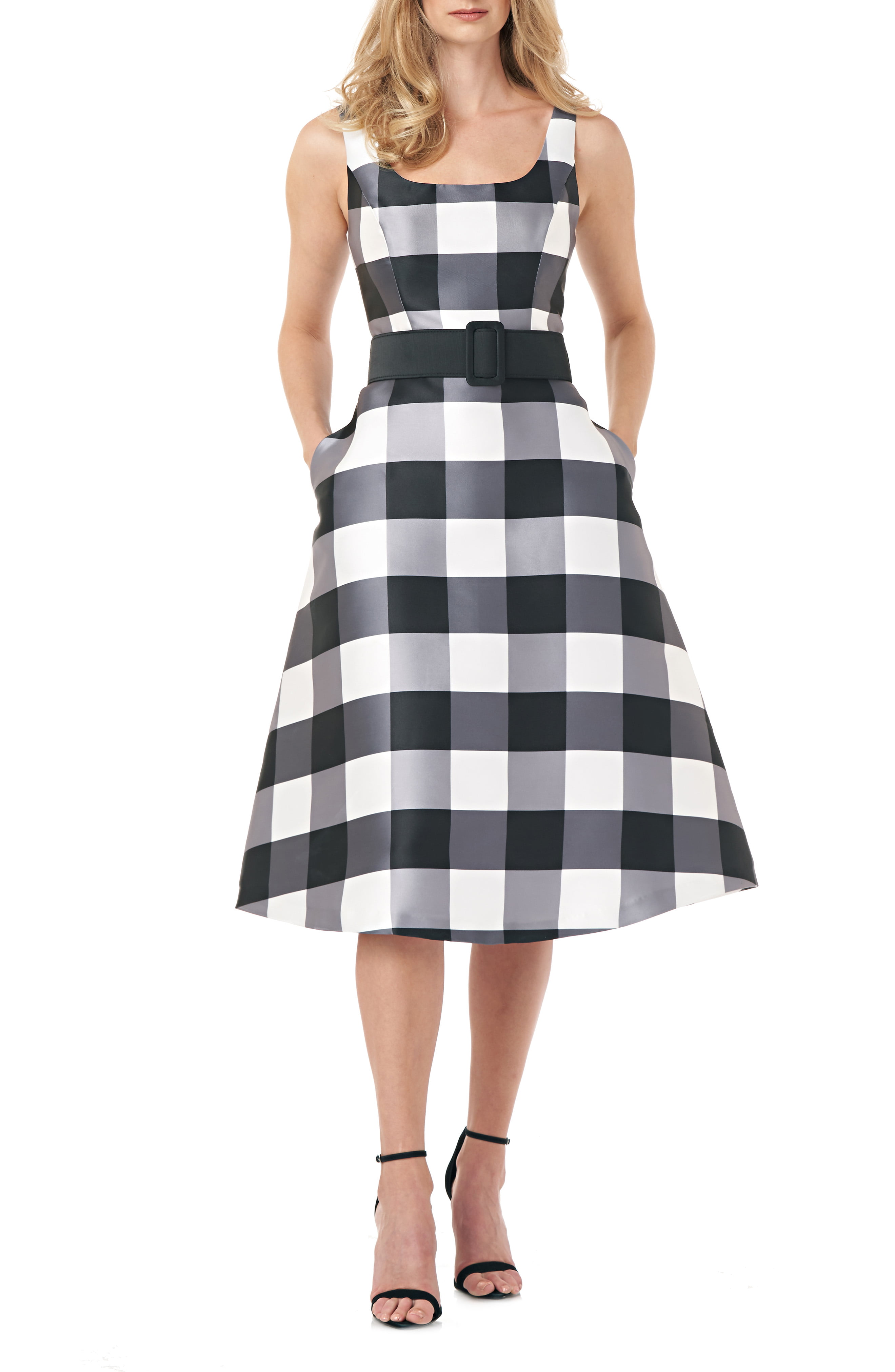 kay unger gingham gown