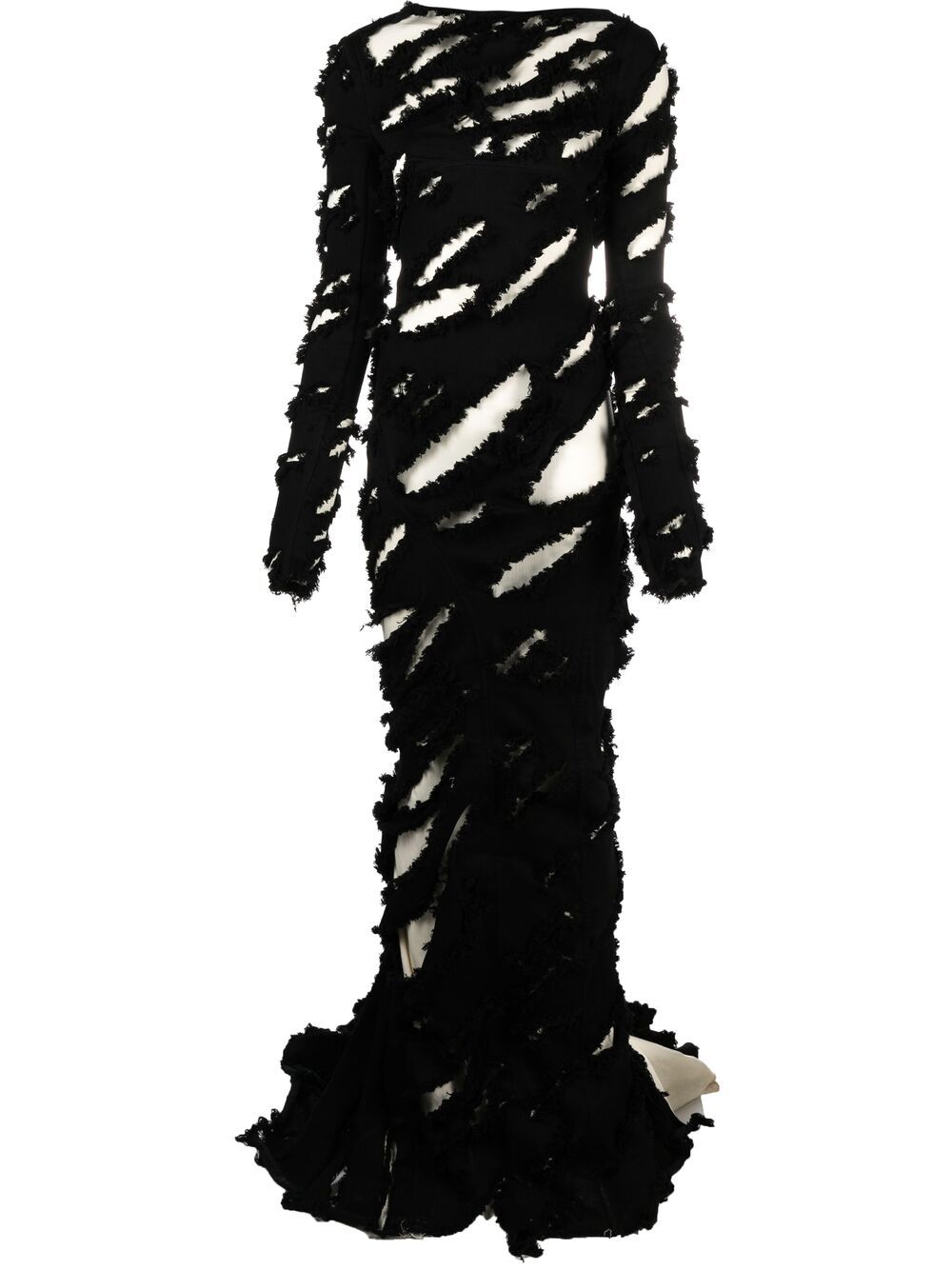 Rick Owens Distressed Rip-Detail Gown - White | Editorialist