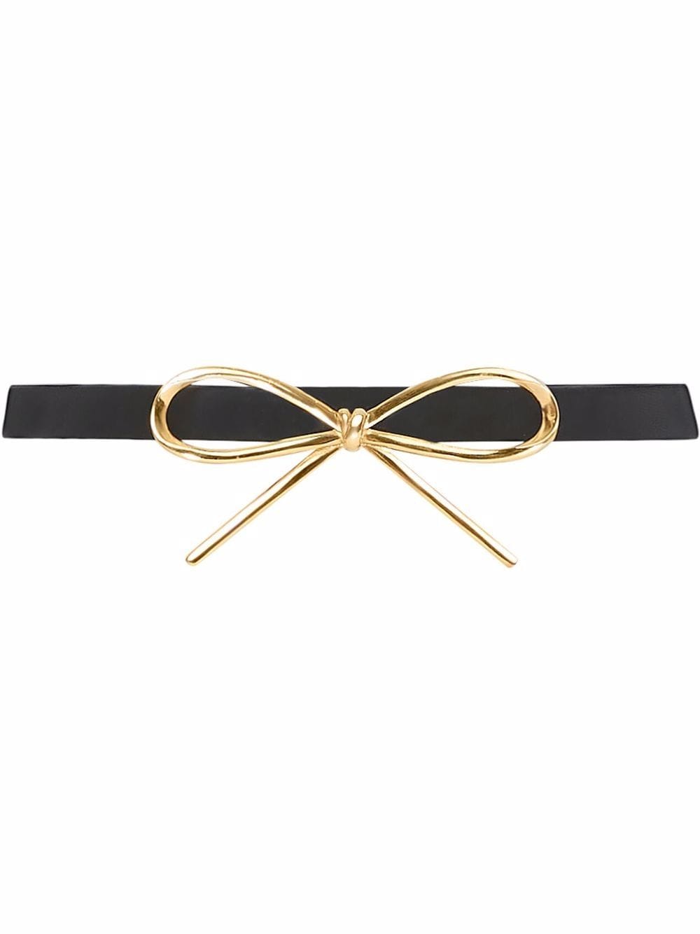 Oscar De La Renta Skinny Bow Waist Belt - Black | Editorialist display picture 1