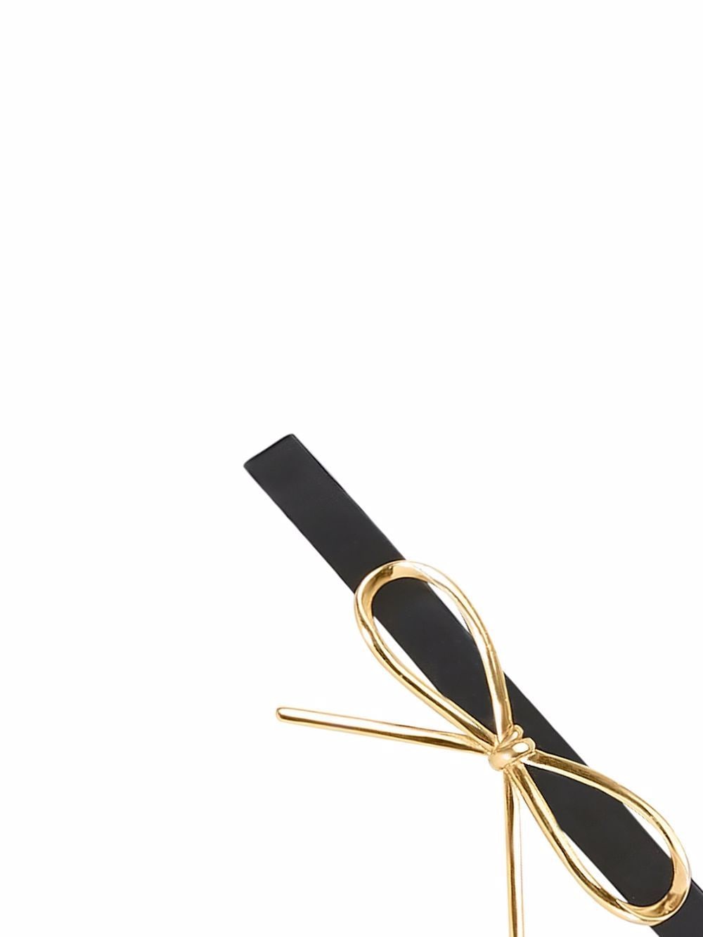 Oscar De La Renta Skinny Bow Waist Belt - Black | Editorialist display picture 1
