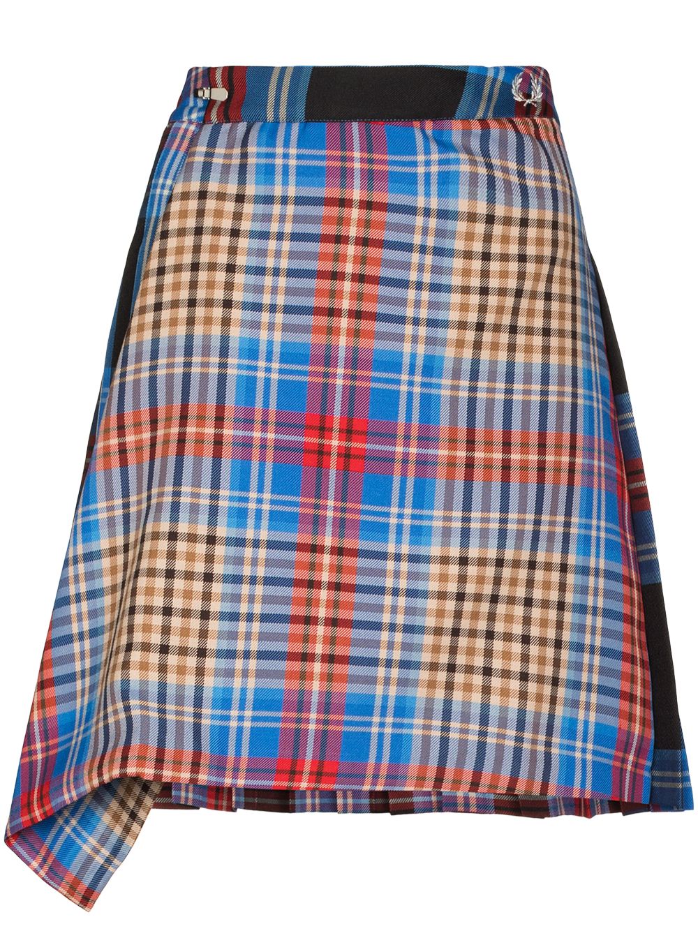Fred Perry X Charles Jeffrey Loverboy Tartan Pattern Kilt In Blue