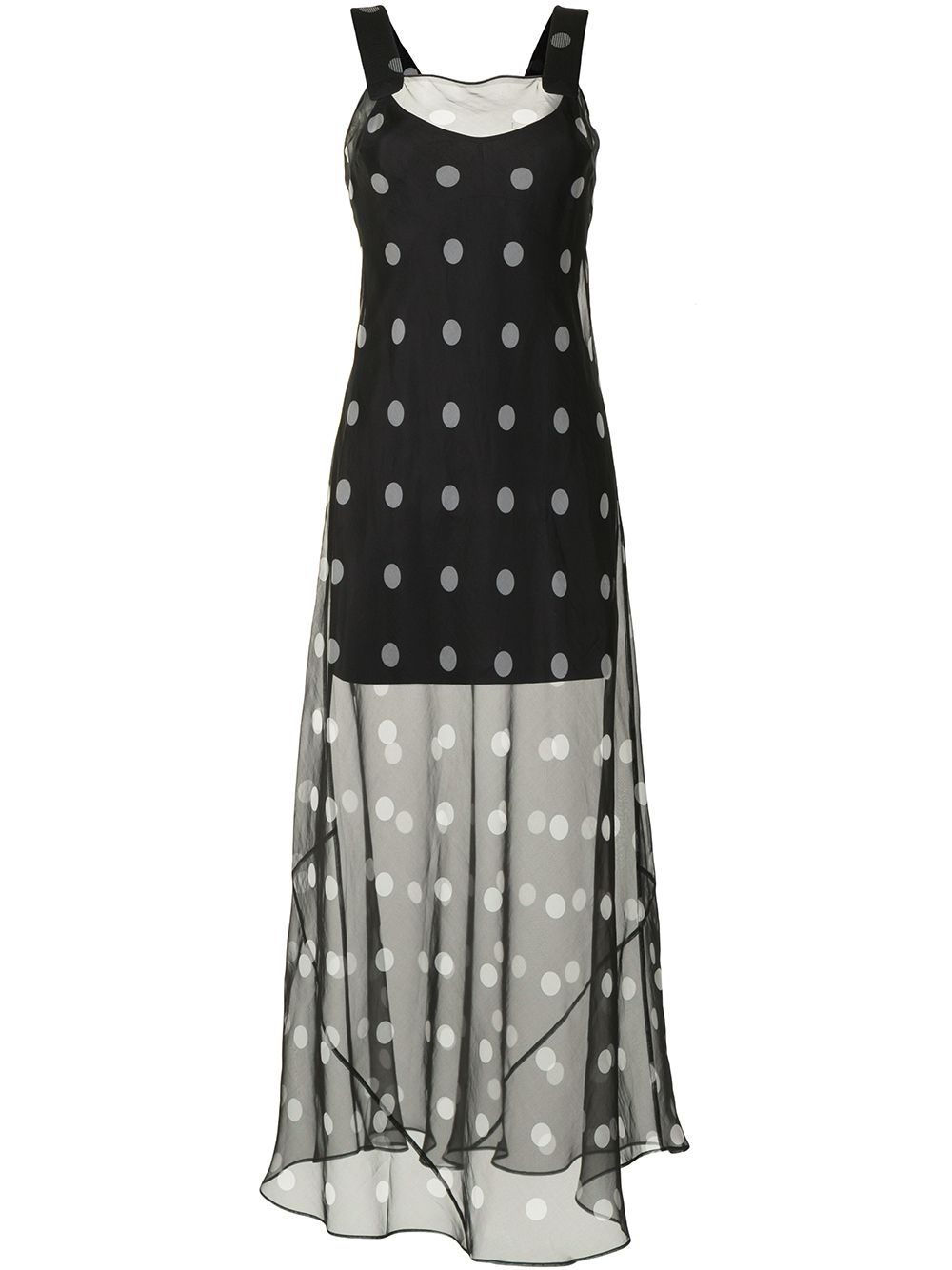 Sir. Sheer-Overlay Polka-Dot Dress - Black | Editorialist