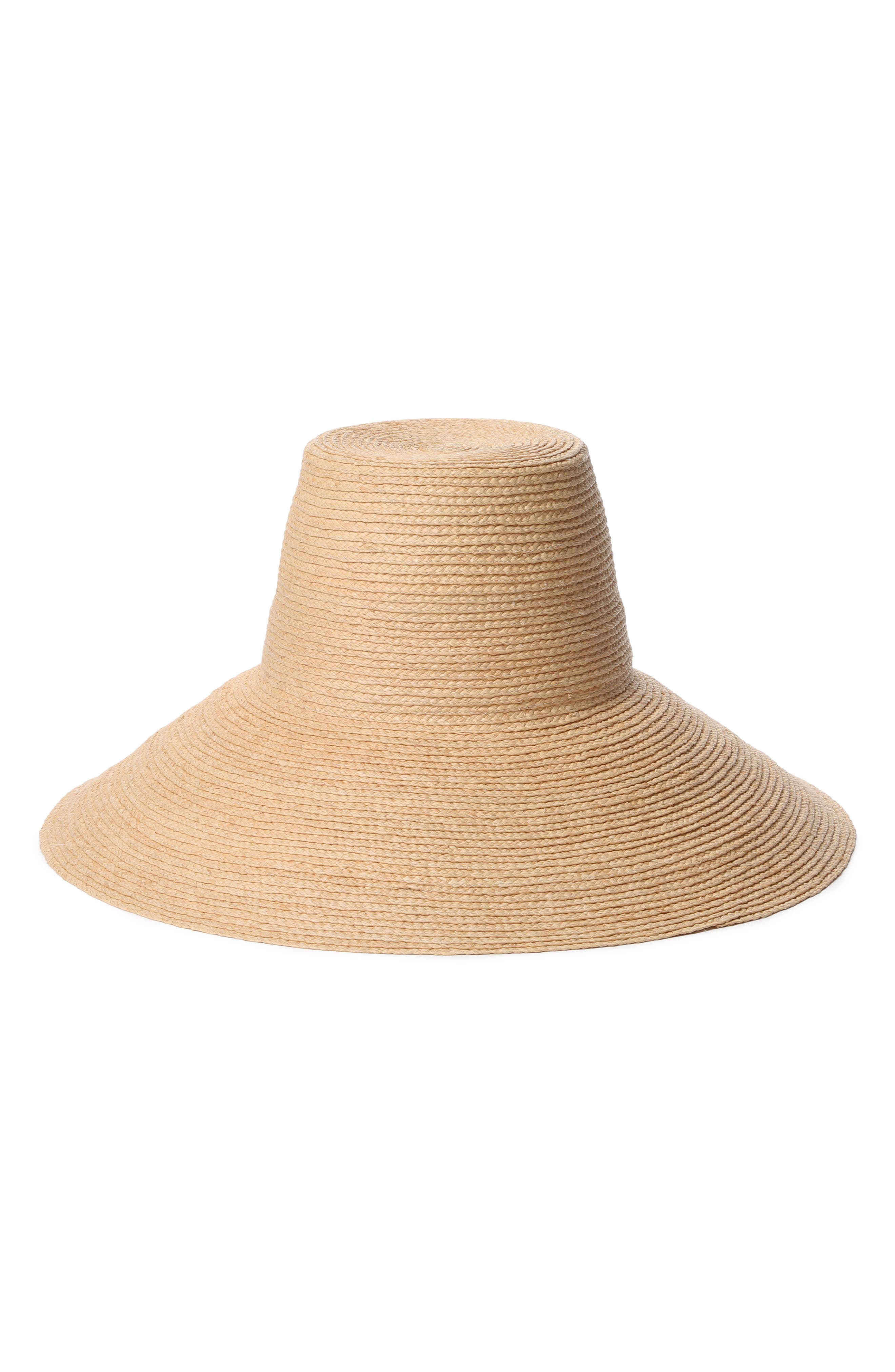 Janessa Leone Staw Boater-Style Sun Hat JANESSA LEONE Straw Wide Brim Boater Hat Black Trim MEDIUM  main image 3