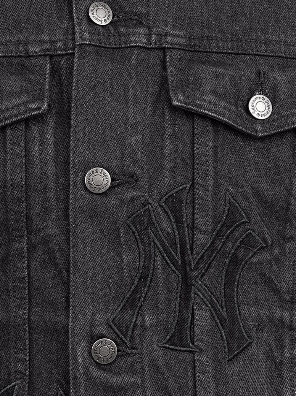 Supreme X New York Yankees Denim Trucker Jacket - Black | Editorialist