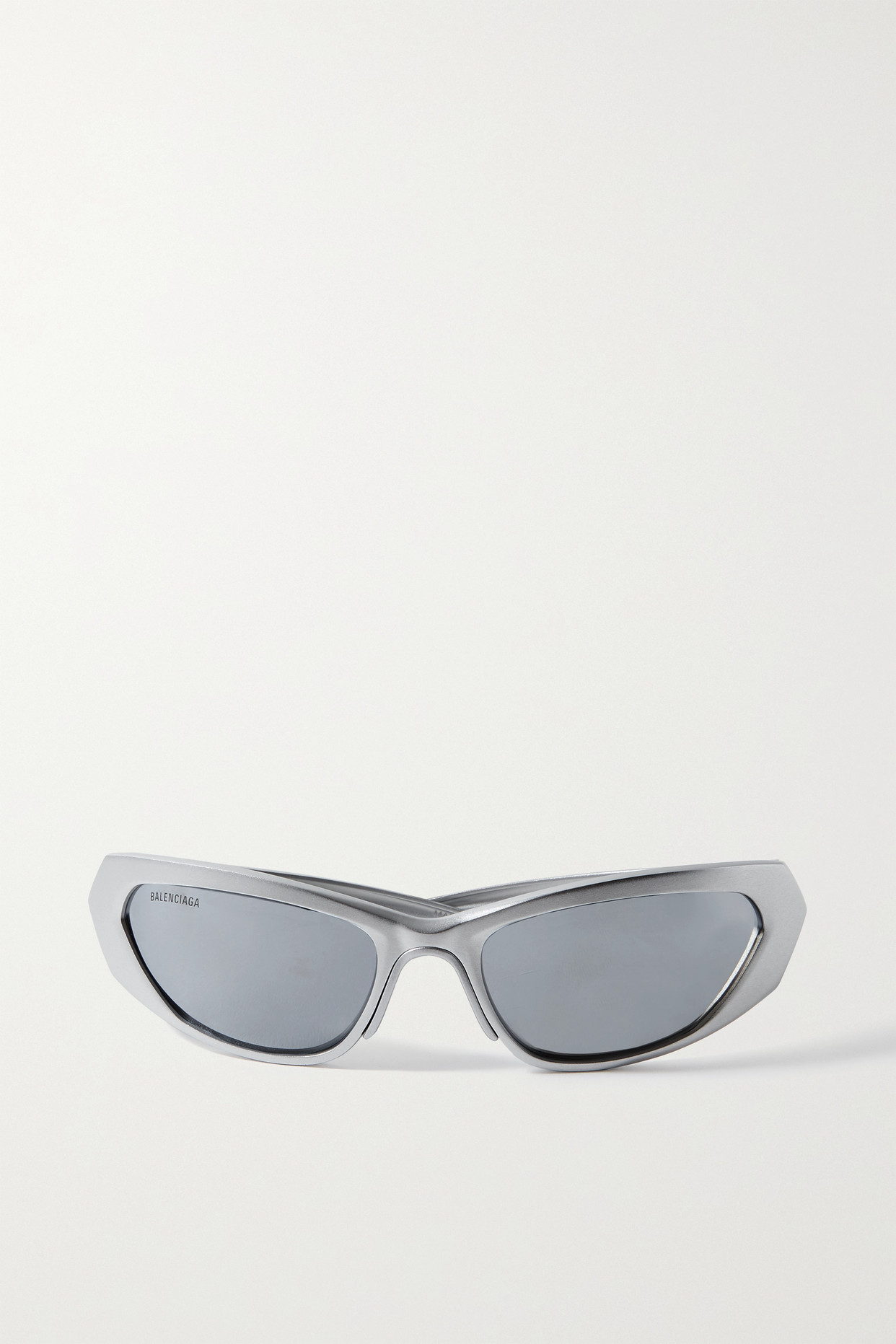 Balenciaga Silver Cat-Eye Sunglasses with Case Balenciaga BB0486S Cat Eye Sunglasses 002 Silver Smoke - eye  main image 3