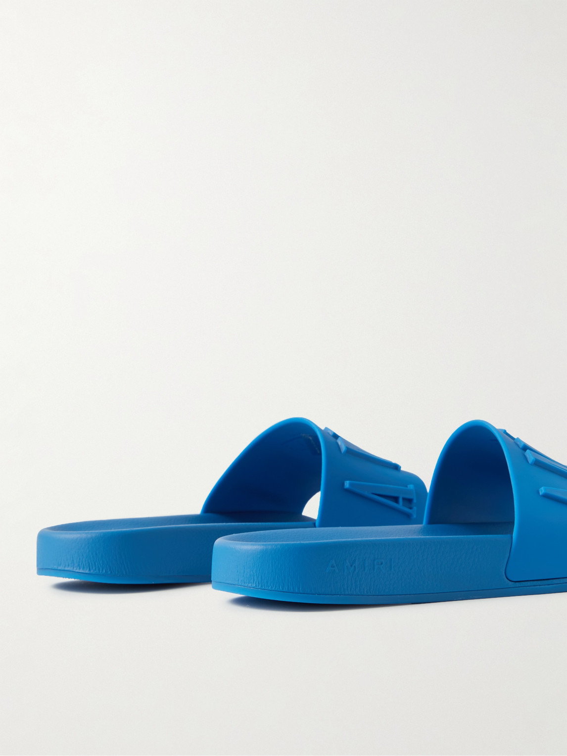 Amiri Logo-Embossed Rubber Slides In Blue - 60% Off  display picture 3