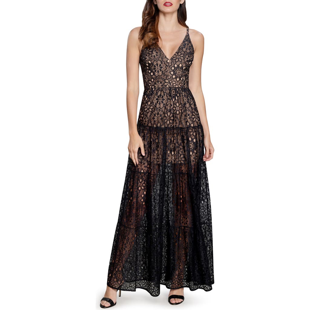 open lace back dress Dress the Population Women's Melina Sleeveless Plunge Neckline Fit and  Flare Maxi Dress, Black, XX-Small : Amazon.co.uk: Fashion