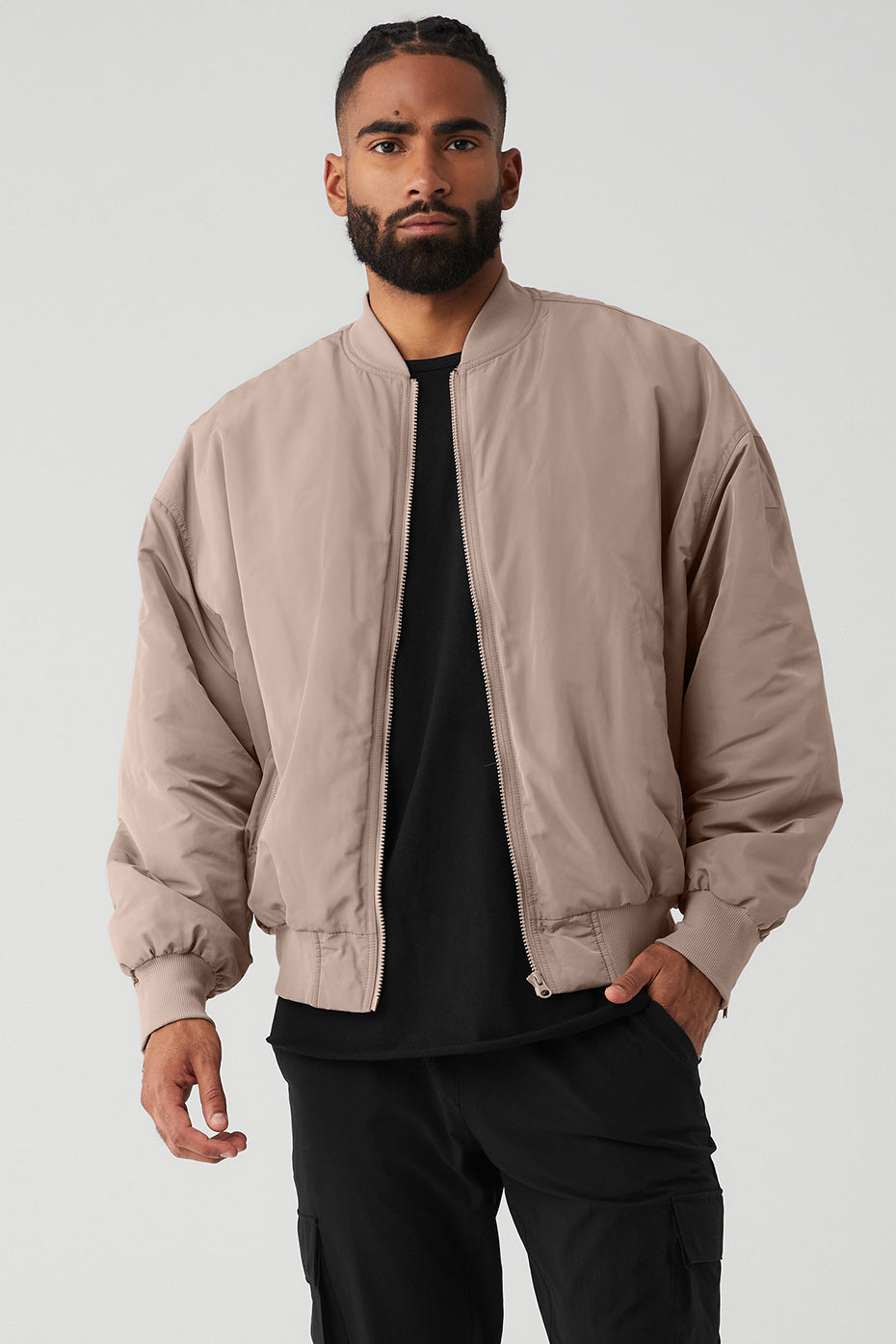 Alo Yoga Faux Fur Urbanite Bomber Jacket - Espresso/Ivory | Editorialist