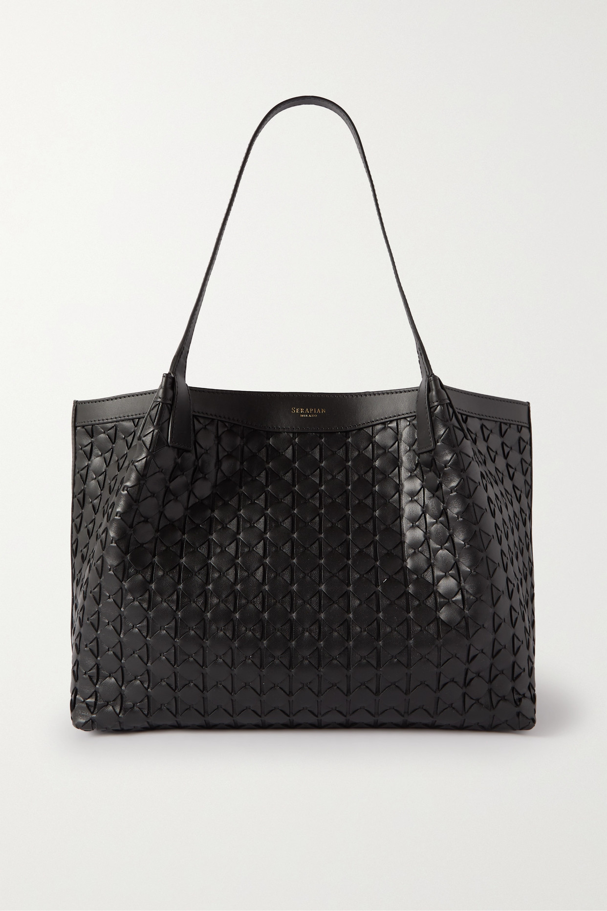 SERAPIAN トート V Black/Cuoio Vertical secret tote bag in stepan