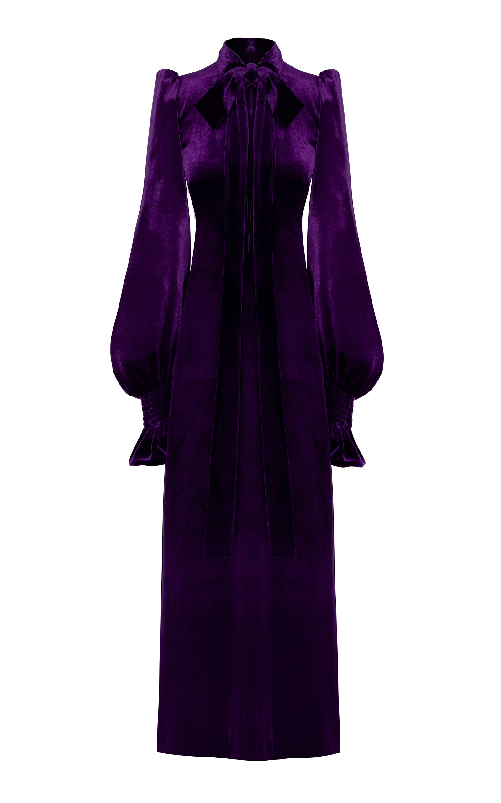 The Vampire'S Wife The Fortune Teller Velvet Tie-Neck Maxi Dress