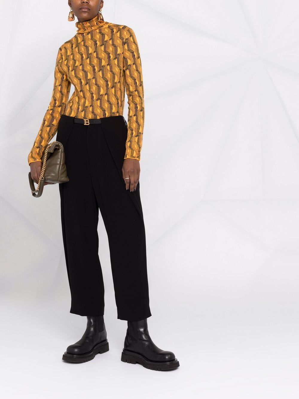 BALMAIN Cropped Straight-Leg Crepe Trousers