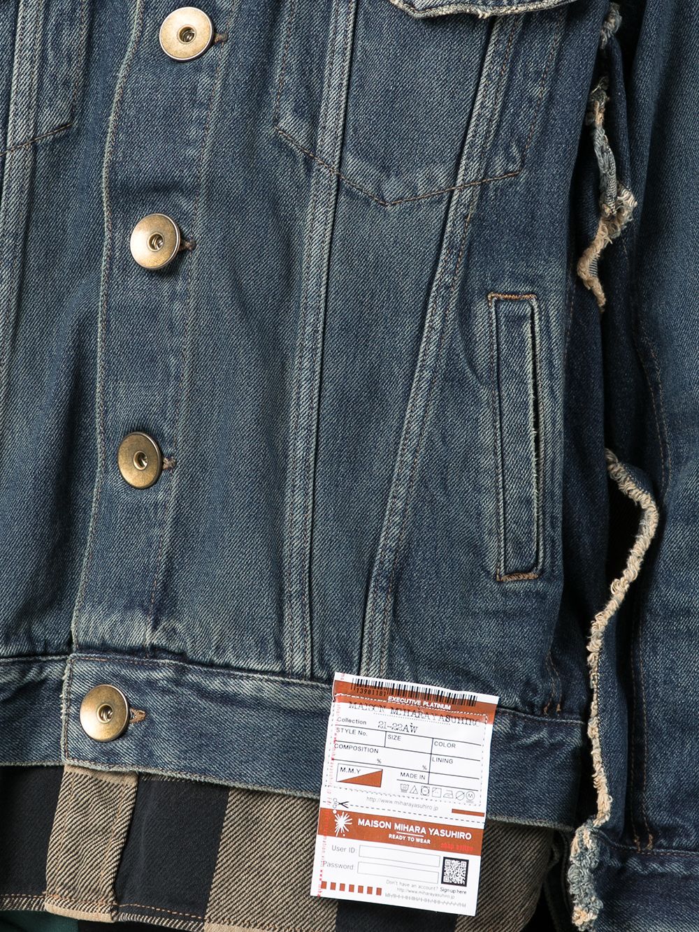 Mihara Yasuhiro Distressed Denim Jacket In Blue - 59% Off 