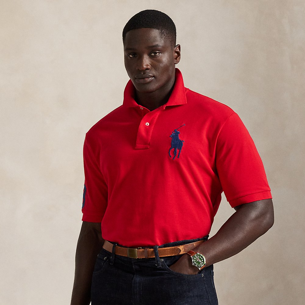 Ralph Lauren Big Pony Mesh Polo Shirt In Newport Navy/White - 39