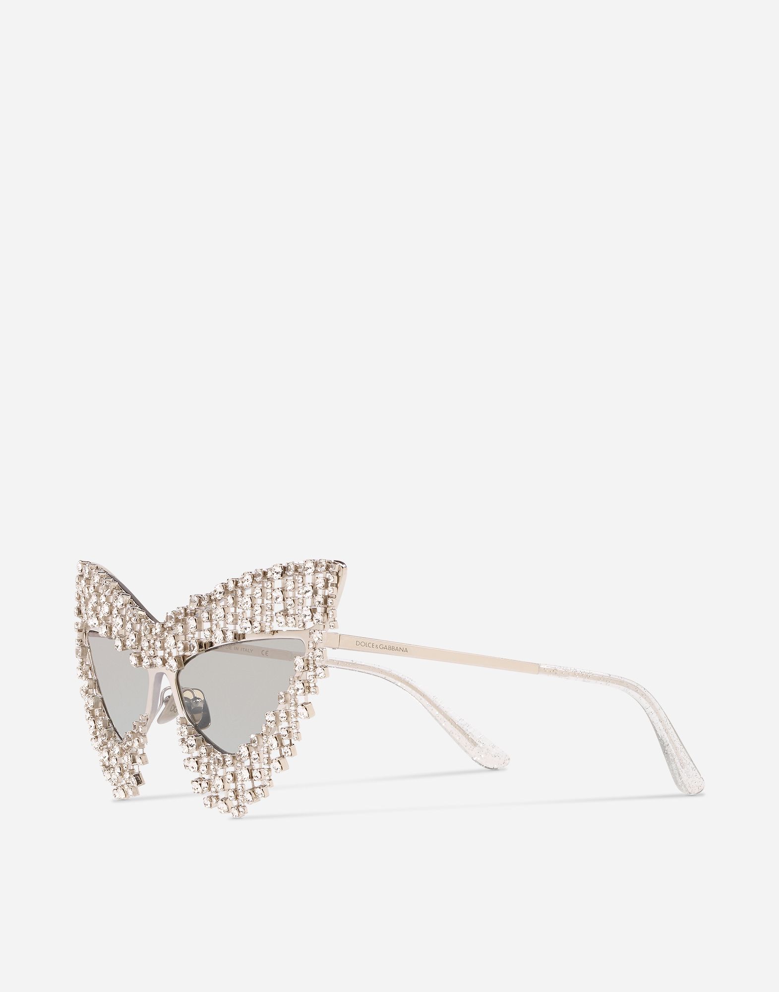 Dolce & Gabbana Glitter Silver Sunglasses Dolce & Gabbana Crystal Embellished Sunglasses - Silver  main image 3